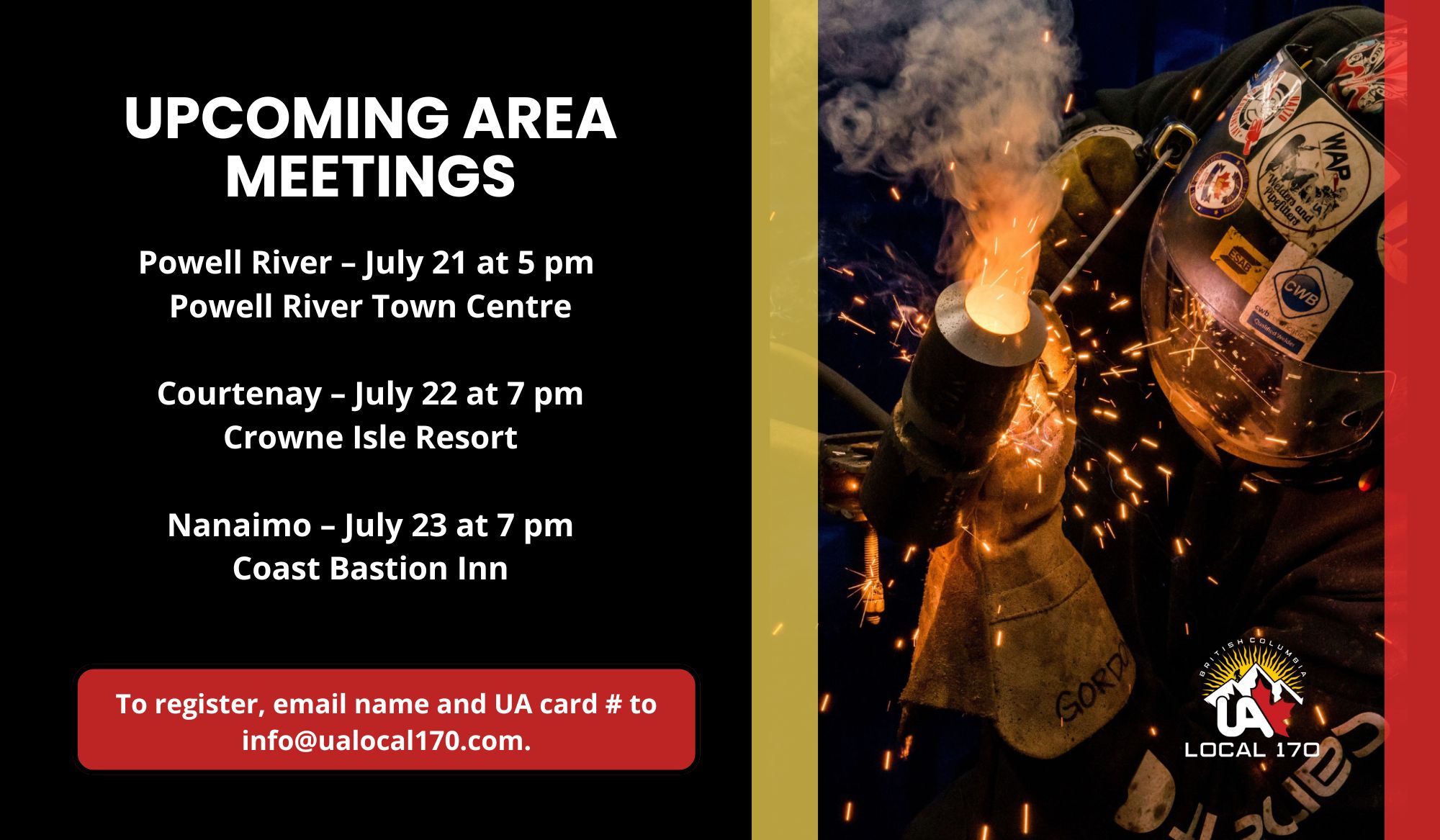Upcoming UA 170 Area Meetings